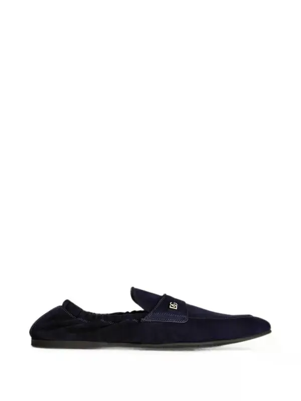 Dolce & Gabbana Calfskin Horsebit Slippers - Blue