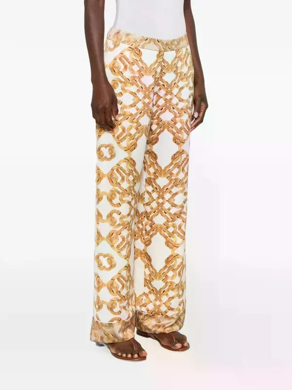TWINSET Rope Print Wide-leg Palazzo Pants