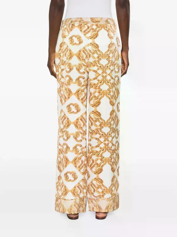 TWINSET Rope Print Wide-leg Palazzo Pants