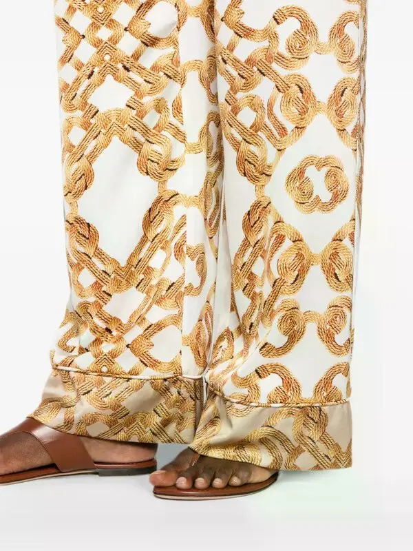 TWINSET Rope Print Wide-leg Palazzo Pants