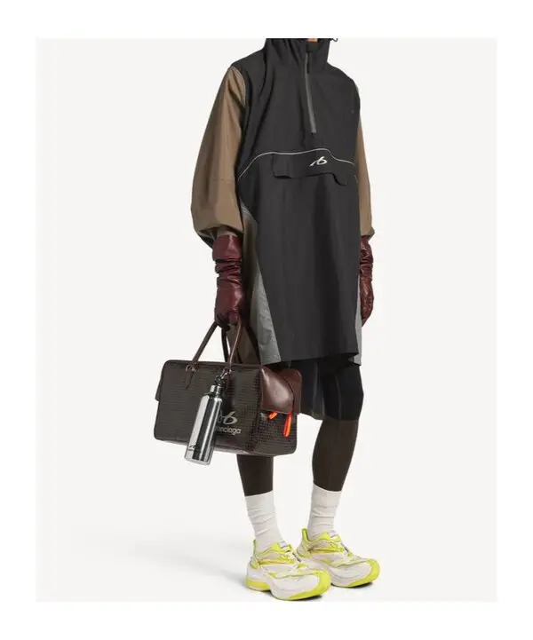 Balenciaga Techwear Poncho With Drawstring Hood And Reflective Details
