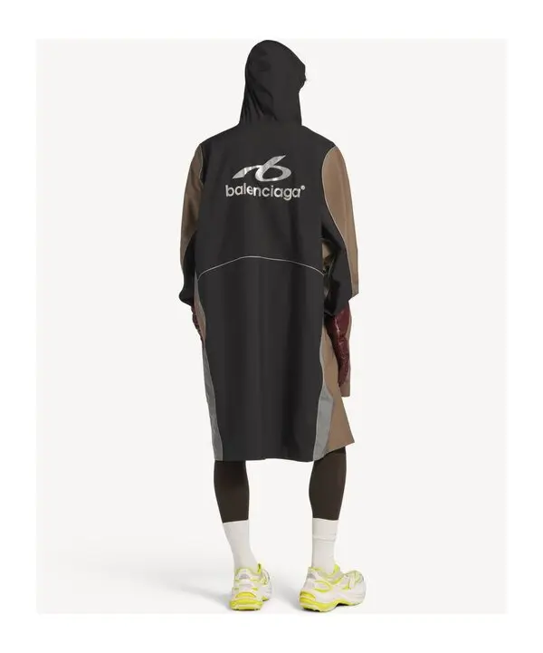 Balenciaga Techwear Poncho With Drawstring Hood And Reflective Details