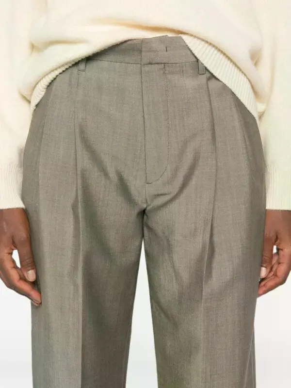Victoria Beckham Melange Pleated Trousers