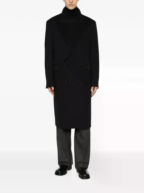 LARDINI Double-breasted Peak-lapel Coat