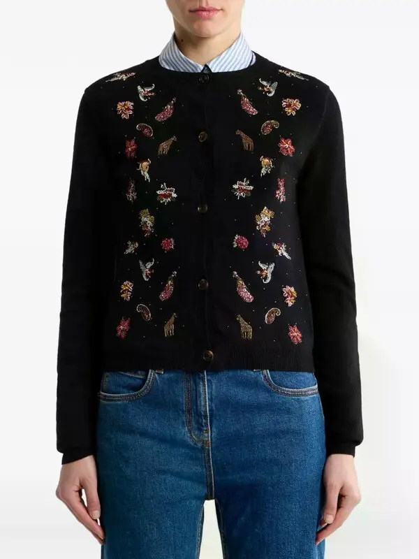 Etro Wool And Cashmere Embellished Cardigan