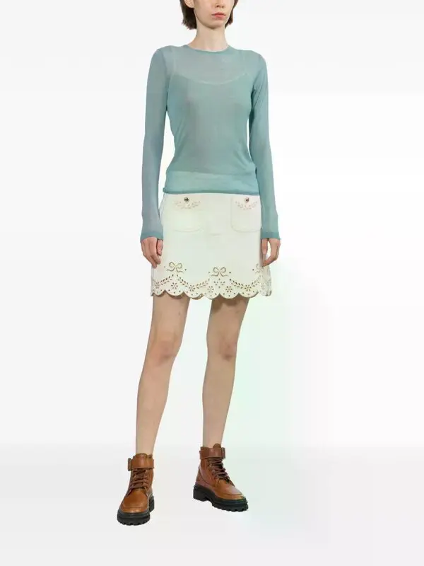 SELF-PORTRAIT Broderie Mini Skirt