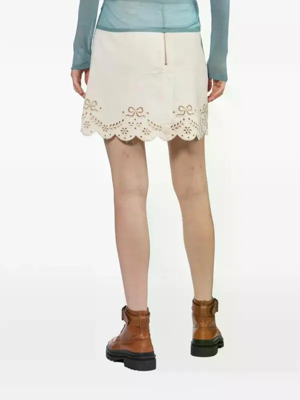 SELF-PORTRAIT Broderie Mini Skirt
