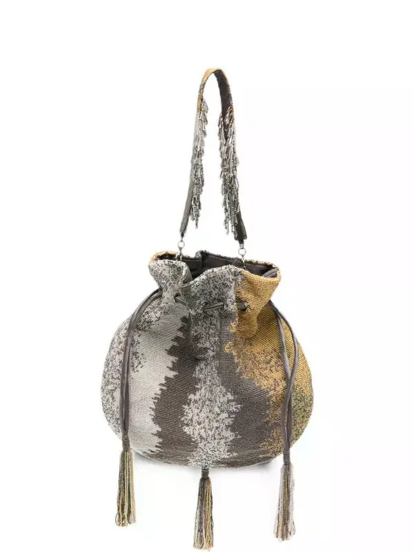 SLO_HAND_MADE Bead Embellished Bucket Bag