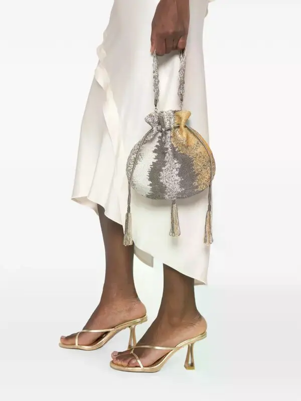 SLO_HAND_MADE Bead Embellished Bucket Bag