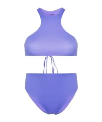 Attico Cut Out Stretched Bikini Set - Blue