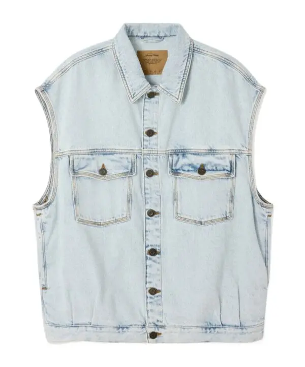 American Vintage Sleeveless Denim Vest - Winter Bleached