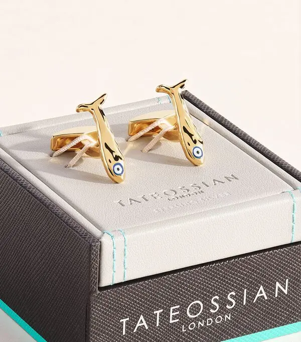 Tateossian Plated Sterling Silver Feng Shui Fish Cufflinks