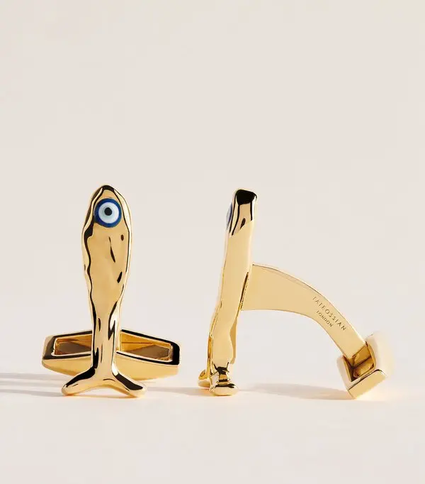 Tateossian Plated Sterling Silver Feng Shui Fish Cufflinks