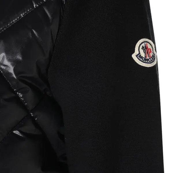 Moncler Logo Patch Zip-up Quilted Cardigan