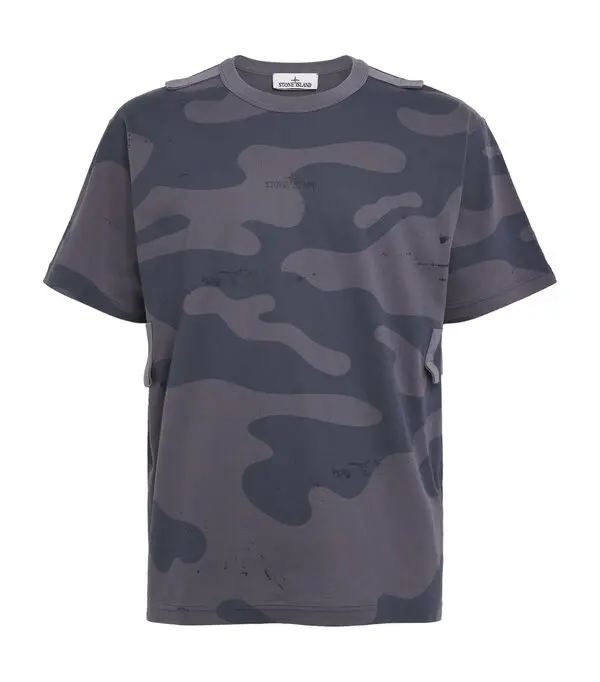 Stone Island Oversized Camouflage Print T-shirt - Grey