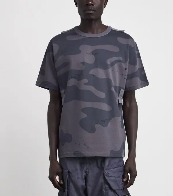 Stone Island Oversized Camouflage Print T-shirt