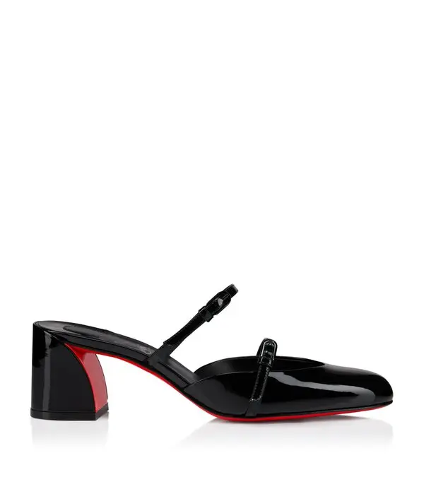 CHRISTIAN LOUBOUTIN Jane Nina Patent Leather Heeled Mules 55 - Black
