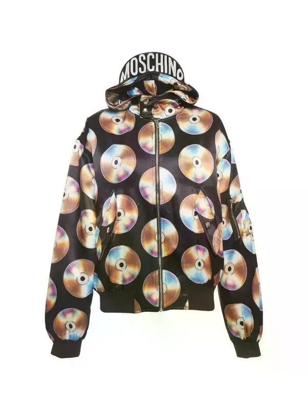 Moschino X H&m Disc Print Hooded Jacket - Black