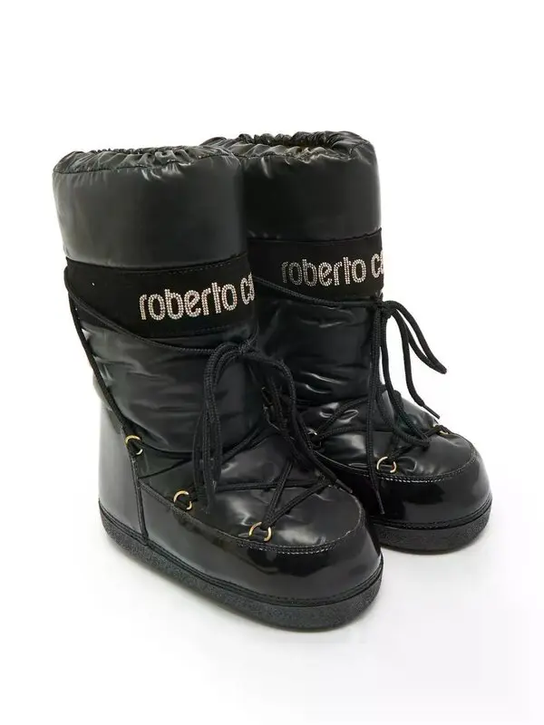 Roberto Cavalli Logo-patch Snow Boots - Black