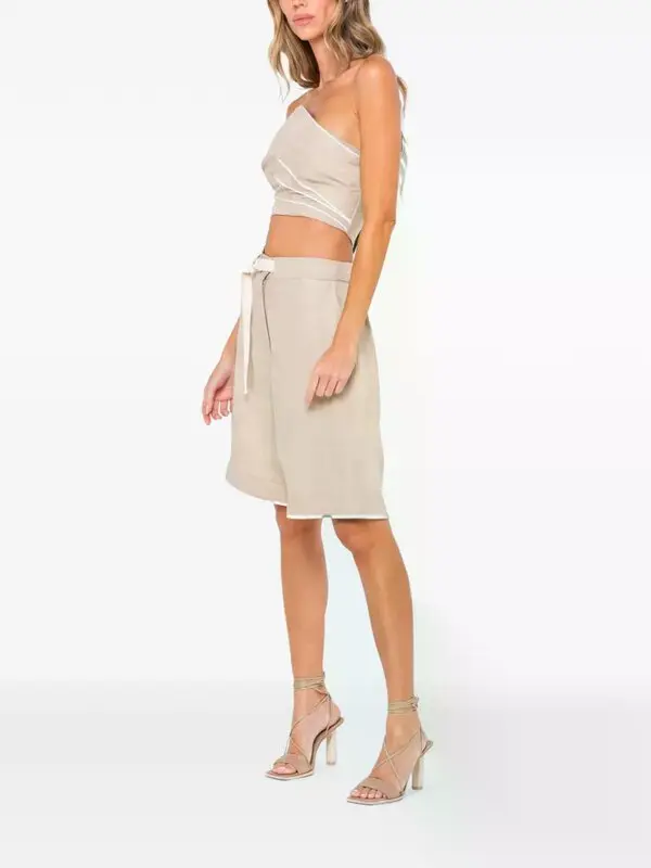 JBQ Asymmetrical Linen Top - Neutrals