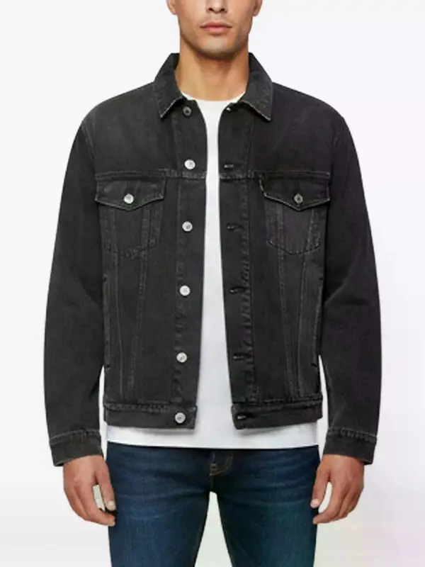 Balenciaga Embellished Denim Jacket - Black