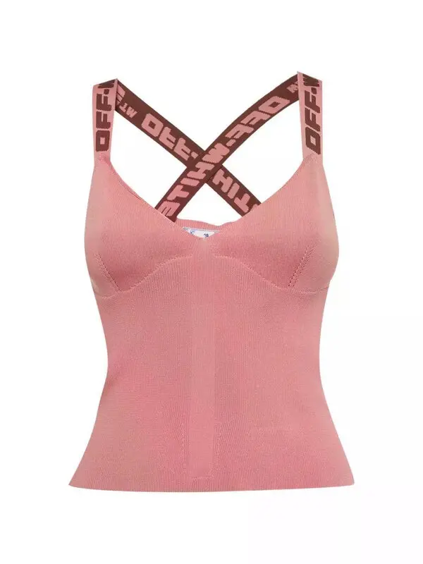 Off-White Logo-band Tank Top - Pink