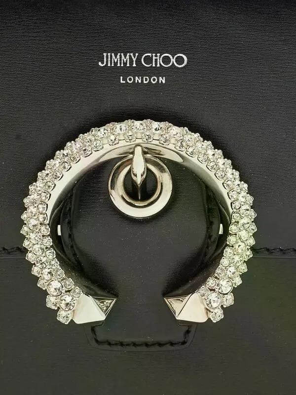 JIMMY CHOO Madeline Crystal Shoulder Bag - Black