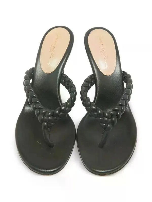 GIANVITO ROSSI Tropea Braided Strap Heeled Sandals - Black