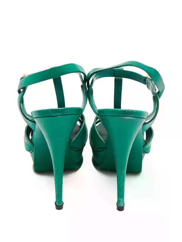 Saint Laurent Tribute Platform Sandals - Green