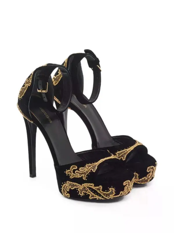Roberto Cavalli Baroque-embellished Platform Sandals