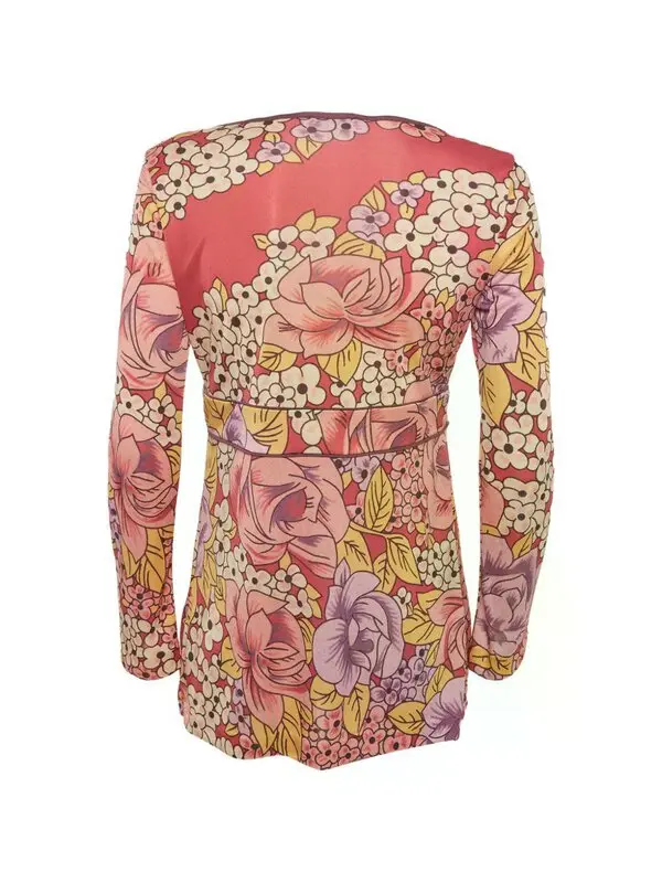 Etro Floral Print V-neck Long Sleeve Top