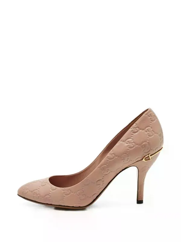 Gucci Guccissima Leather Horsebit Pumps - Pink