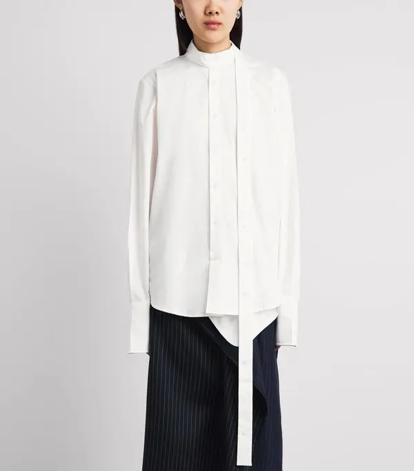 LATE FOR WORK Cotton Double-placket Shirt