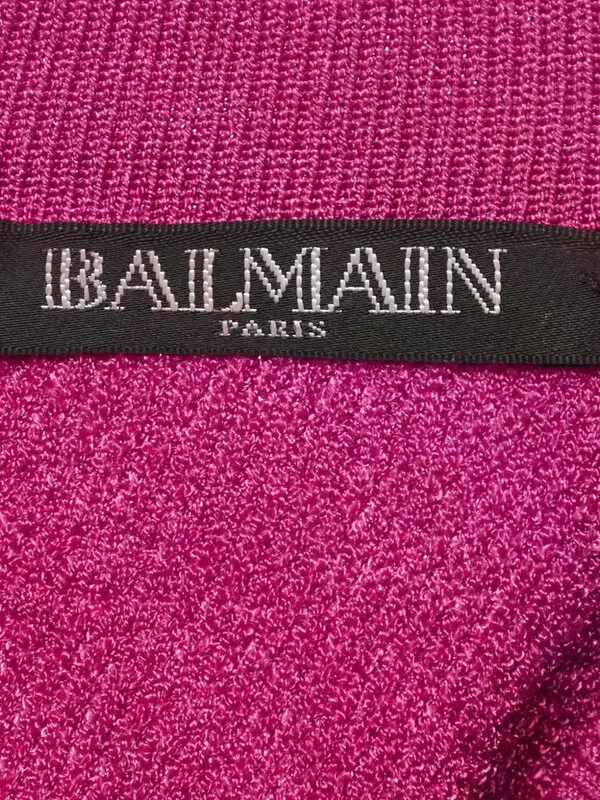 Balmain Mini Button-detail Jacquard-knit Dress