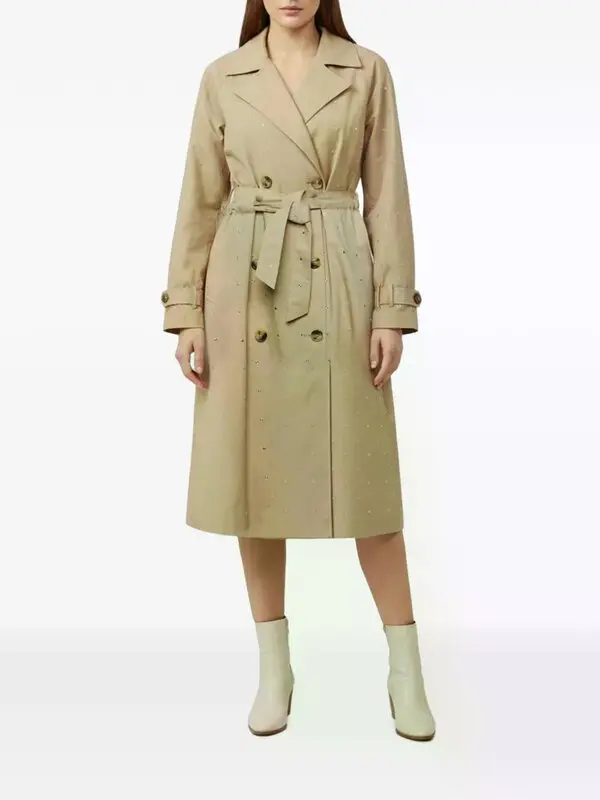 Maje Studded Embellishment Double-breasted Trench Coat - Neutrals
