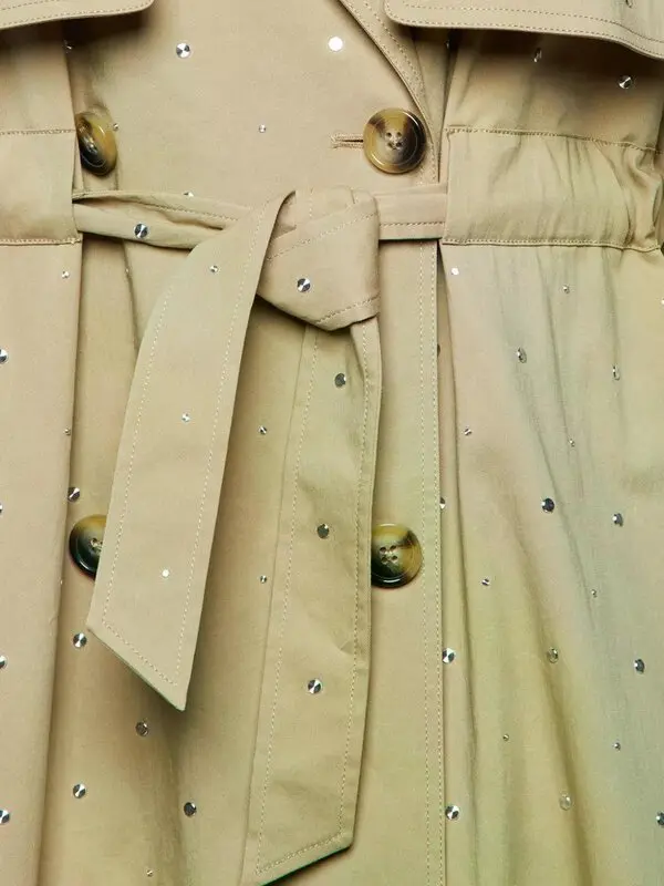 Maje Studded Embellishment Double-breasted Trench Coat