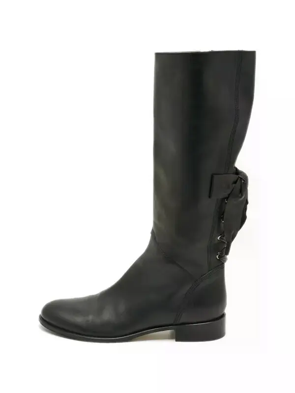Valentino Garavani Lace-up Knee-length Boots - Black