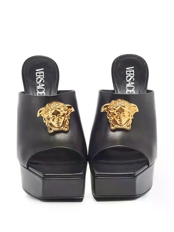 Versace Le Medusa Leather Platform Sandals
