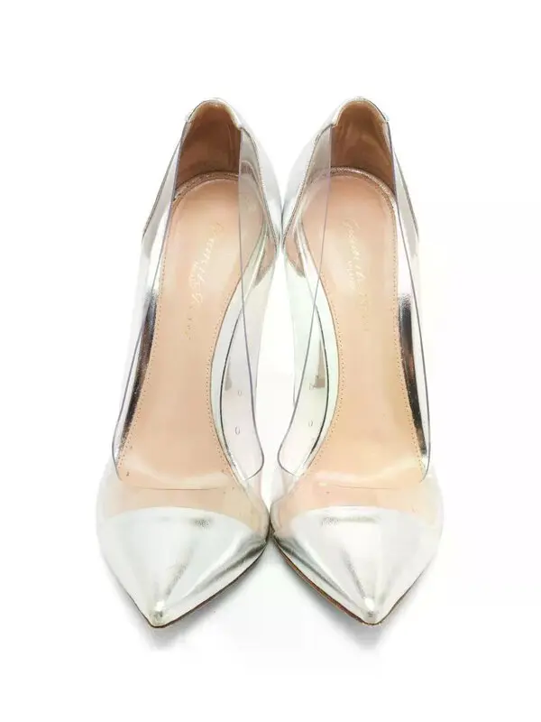 GIANVITO ROSSI Plexi Pointed-toe Pumps - Silver