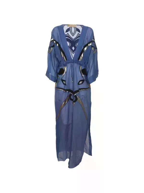 Emilio Pucci Embroidered Kaftan Dress - Blue