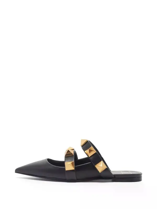 Valentino Garavani Roman Stud Leather Mules - Black