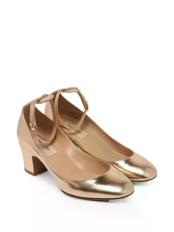 Valentino Garavani Tango Leather Heeled Pumps - Gold