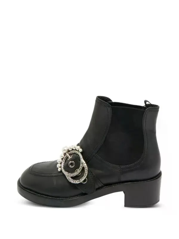 Miu Miu Crystal-embellished Buckle Ankle Boots