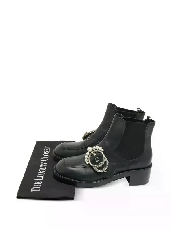 Miu Miu Crystal-embellished Buckle Ankle Boots