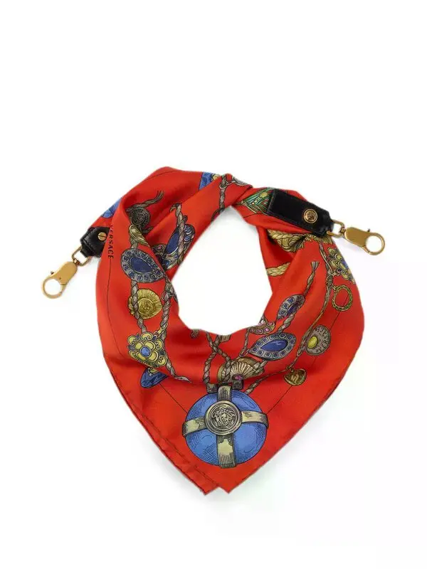 Versace Printed Silk Scarf Charm 55 Cm