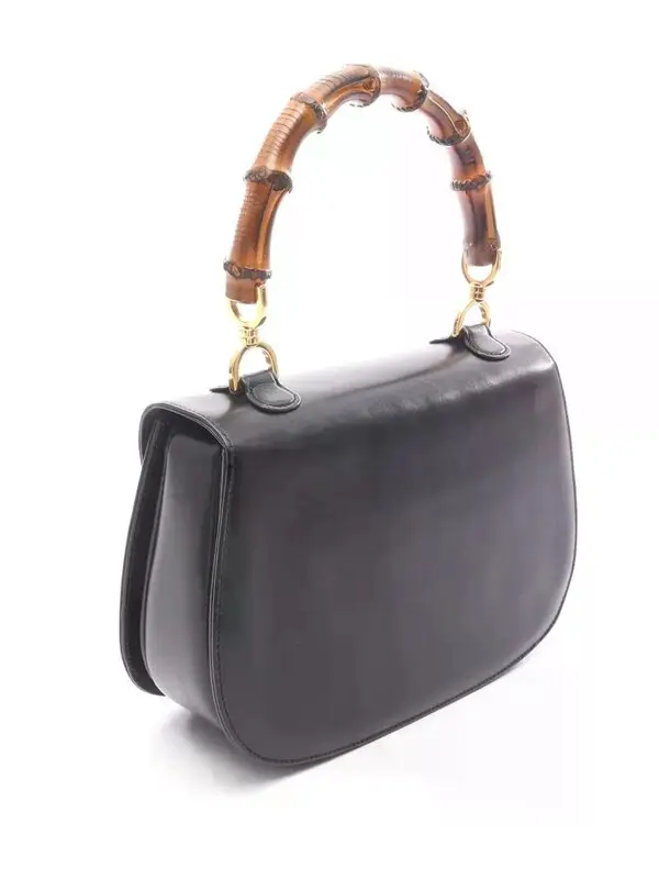 Gucci Calfskin Bamboo Night Satchel - Black