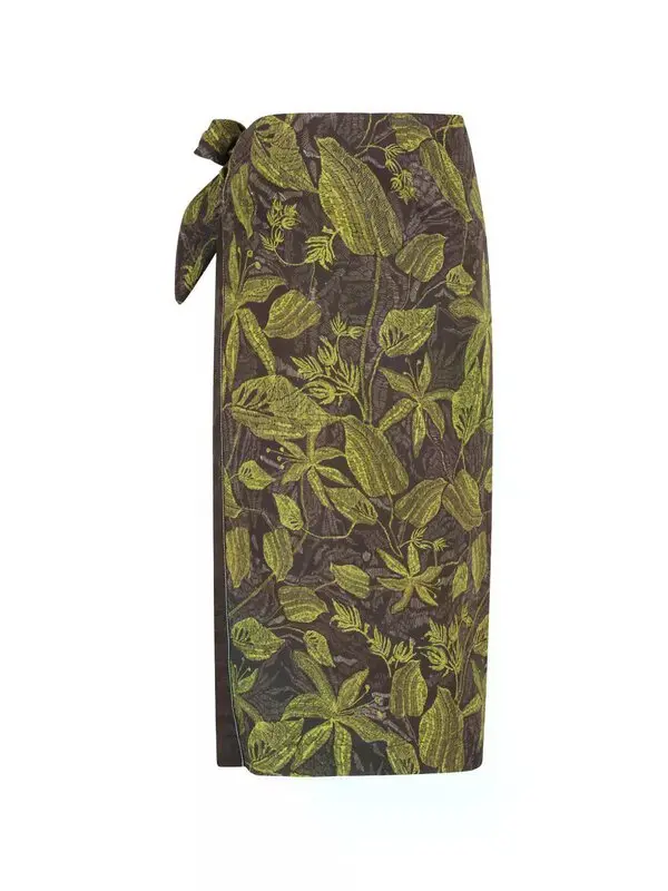 TELA Floral Tie Midi Skirt