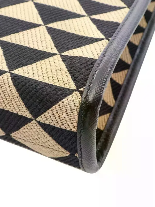 Prada Mini Embroidered Jacquard Symbole Triangolo Satchel