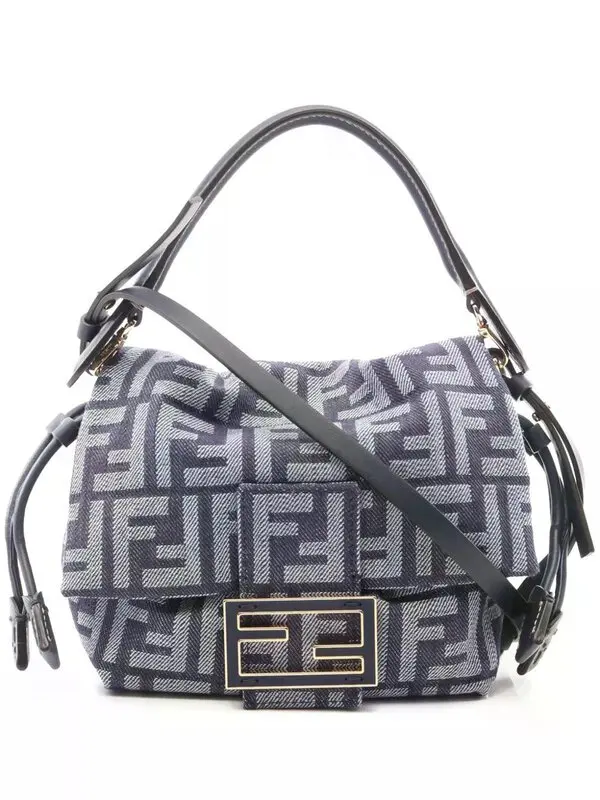 Fendi Mamma Baguette Satchel - Blue