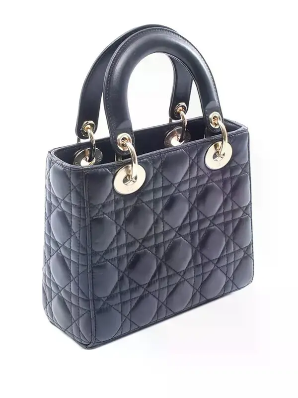 Dior Lambskin Cannage Lady Satchel - Black